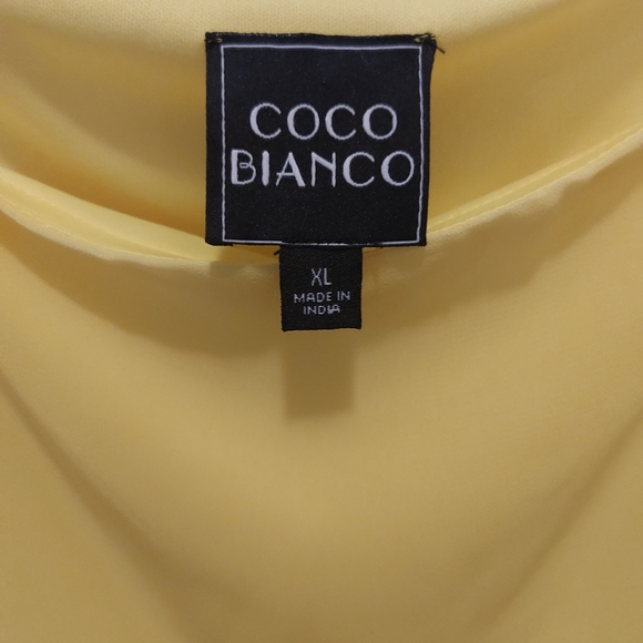 Coco Bianco | Tops | Coco Bianco Yellow Black And White Blouse Xl ...